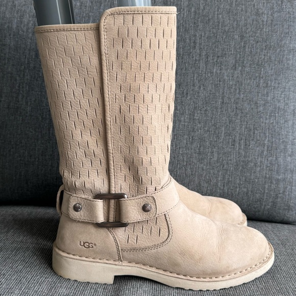UGG | Shoes | Ugg Australia Shani Perforate Soft Leather Winter Boots ...